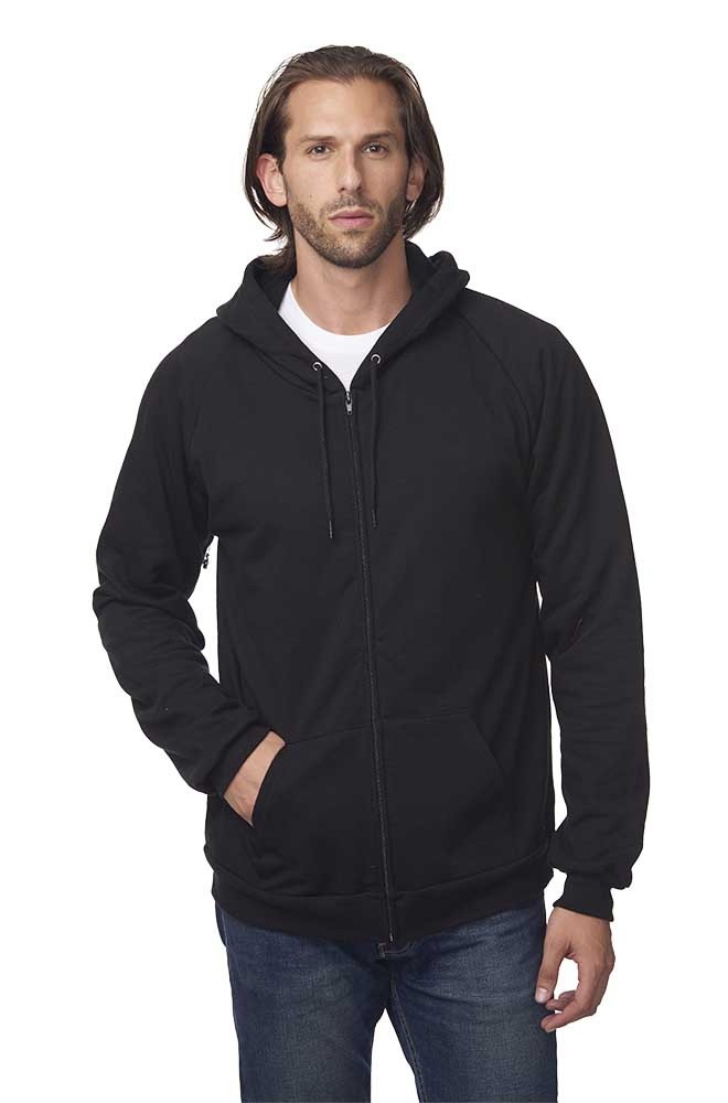 USA Lightweight Organic Cotton Hooded Full Zip Sweatshirt - The Frank ...